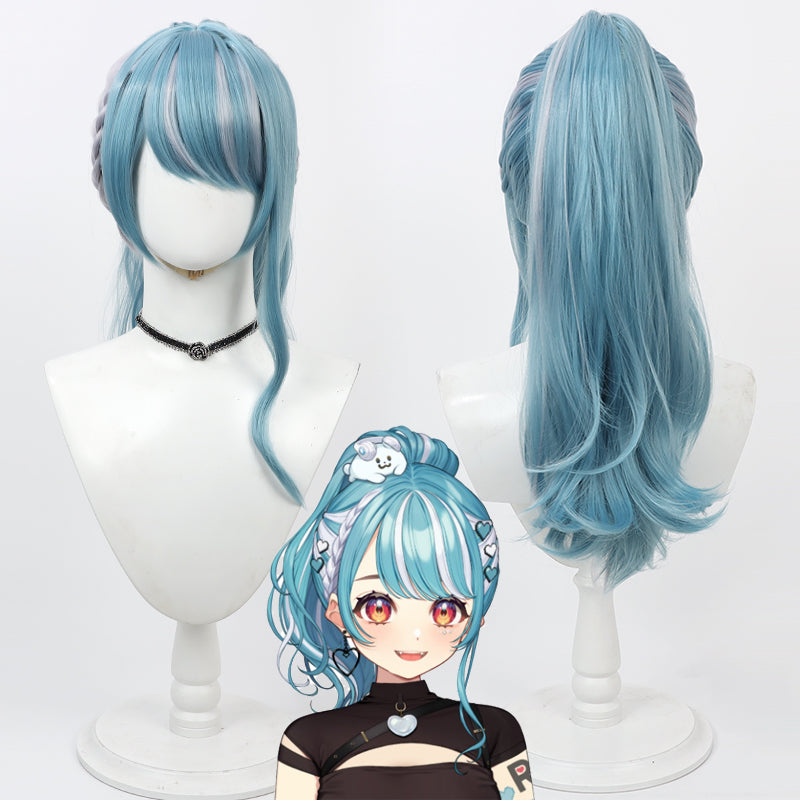 YouTuber virtual VSPO! Peluca de cosplay Shiranami Ramune